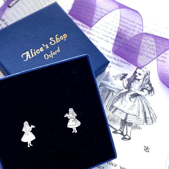 Alice & Drink Me Bottle - 100% Sterling Silver Stud Earrings – Alice's Shop